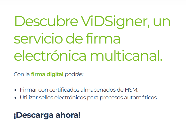 Firma digital Vidsigner : qué es y cómo implementarla en tu empresa